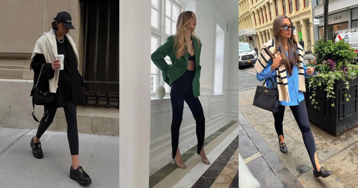 Kako nositi crne helanke u ranu jesen?